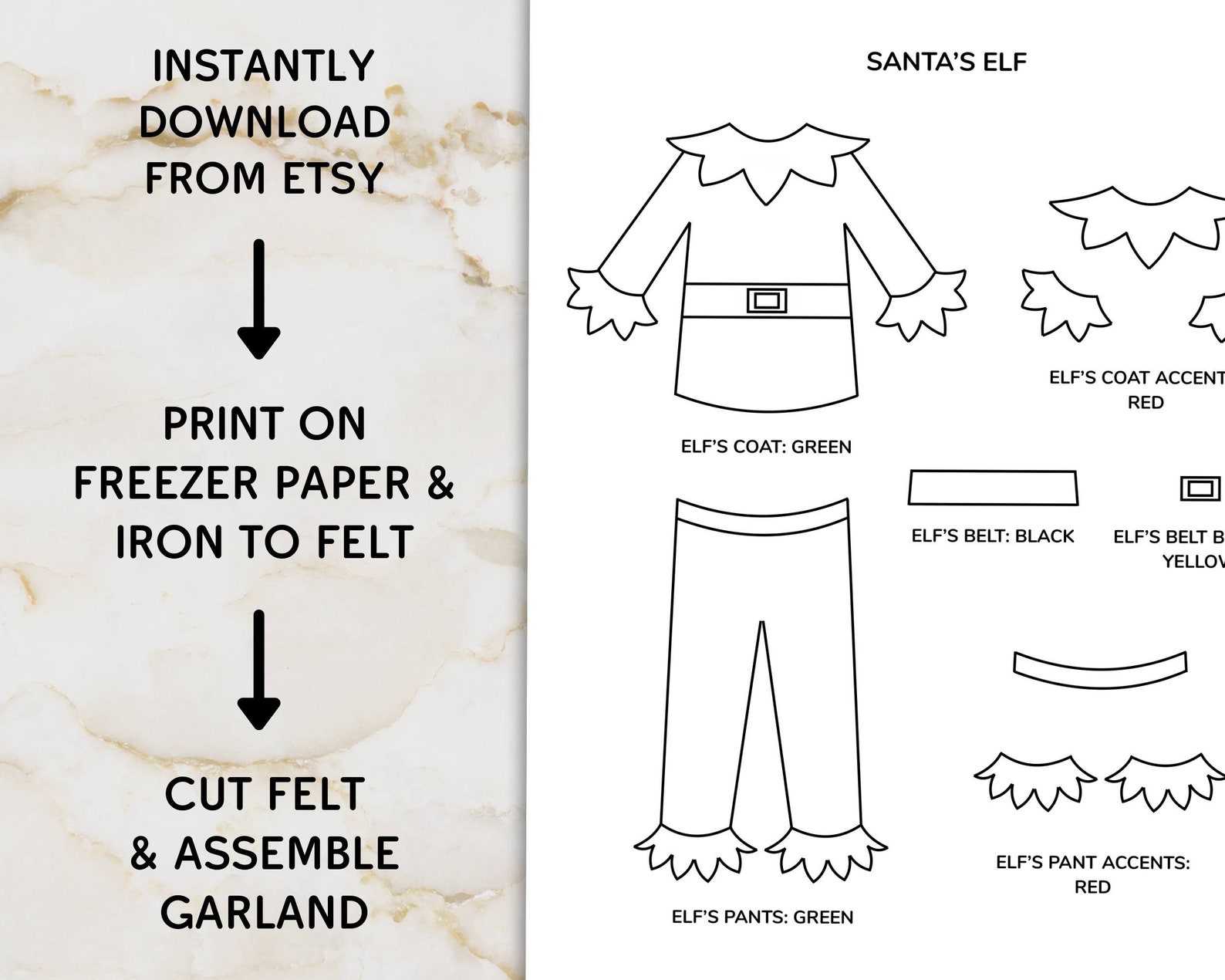 Printable Templates for Santa's Clothesline Mrs Claus - Etsy