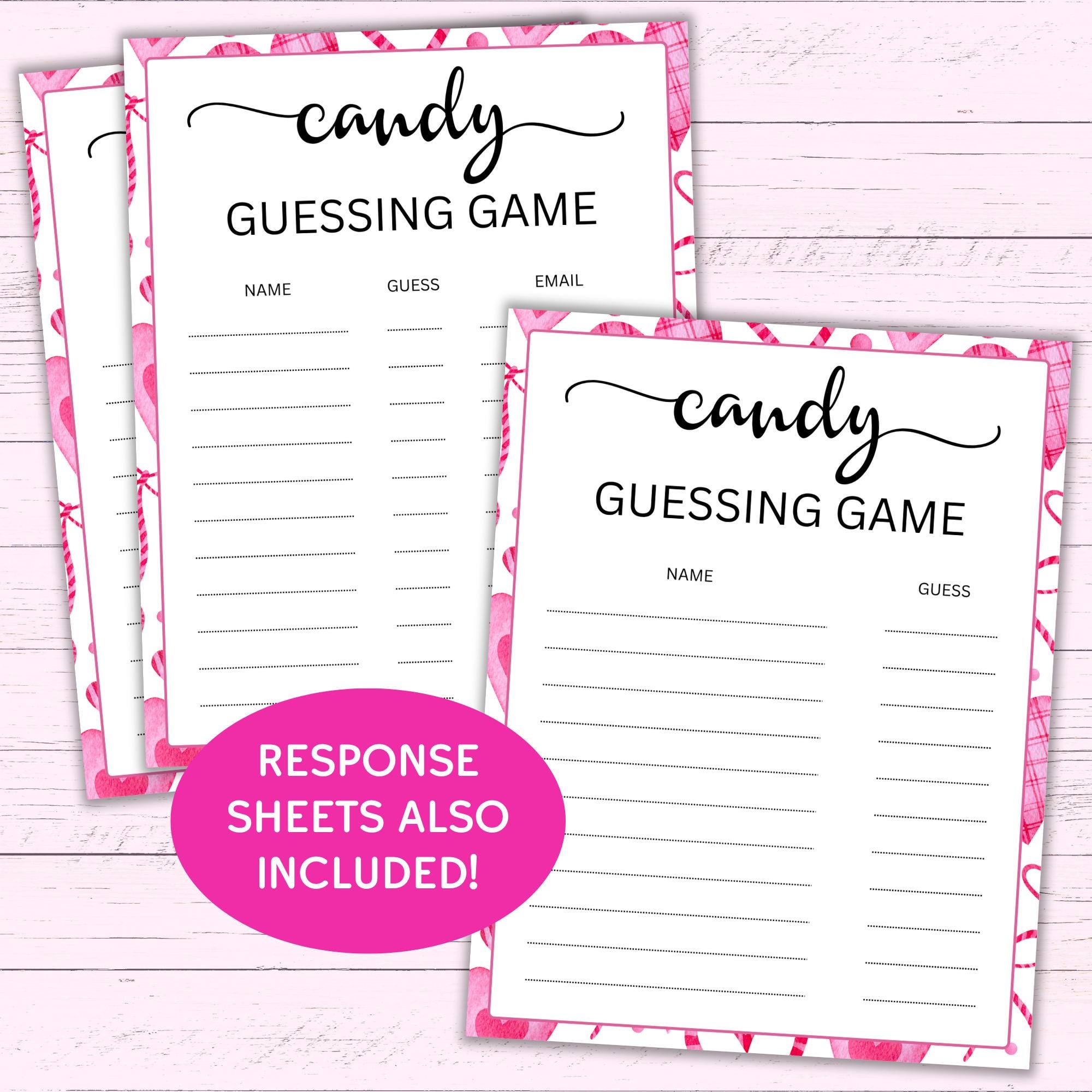 Valentine Candy Guessing Game - Valentine Guessing Jar Game - Classroom ...
