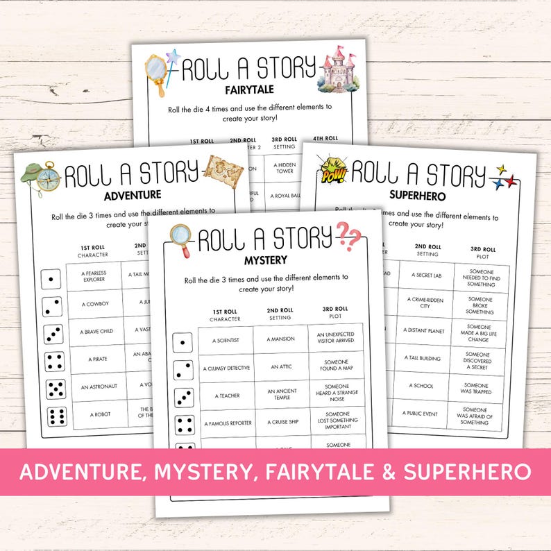 Roll a Story - Creative Writing Prompt Activity - Printable Story Dice ...