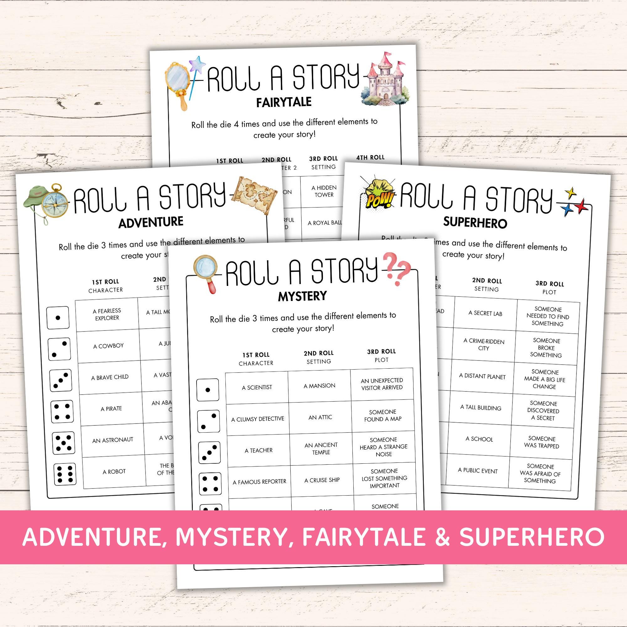 Roll a Story - Creative Writing Prompt Activity - Printable Story Dice ...