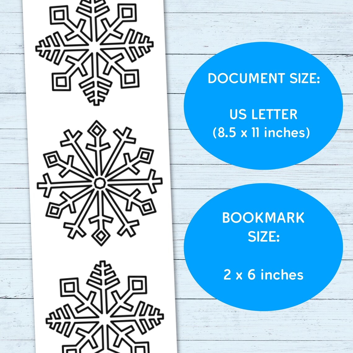 Printable Winter Coloring Bookmarks - Set of 6 - PDF Instant Digital ...
