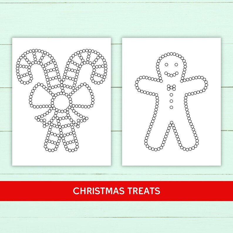 Christmas Q-tip Tracing Sheets - Printable Preschool Worksheets for ...