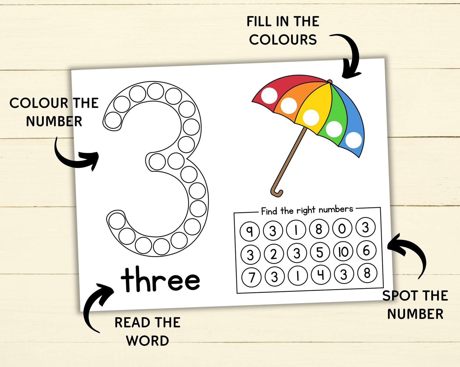 Printable Do a Dot Counting Activity Spring Number Activity | Etsy