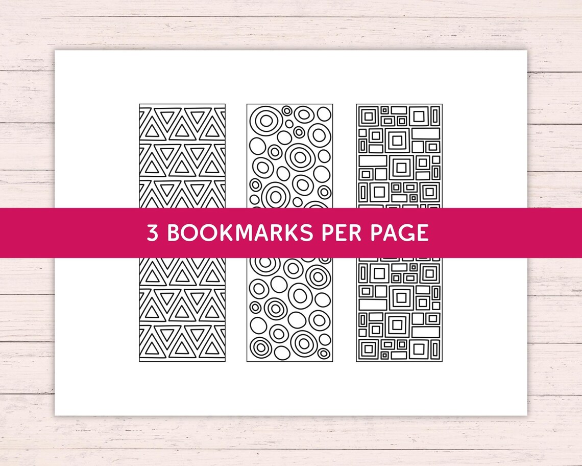 Printable Geometric Coloring Bookmarks Set of 6 PDF - Etsy