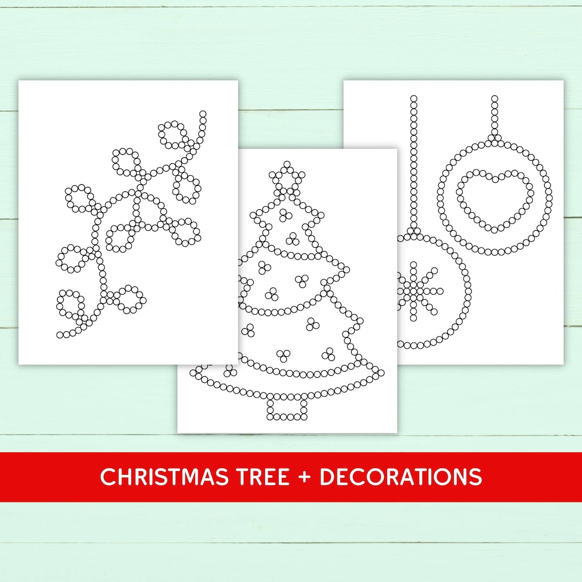 Christmas Q-tip Tracing Sheets Printable Preschool Worksheets for Fine ...