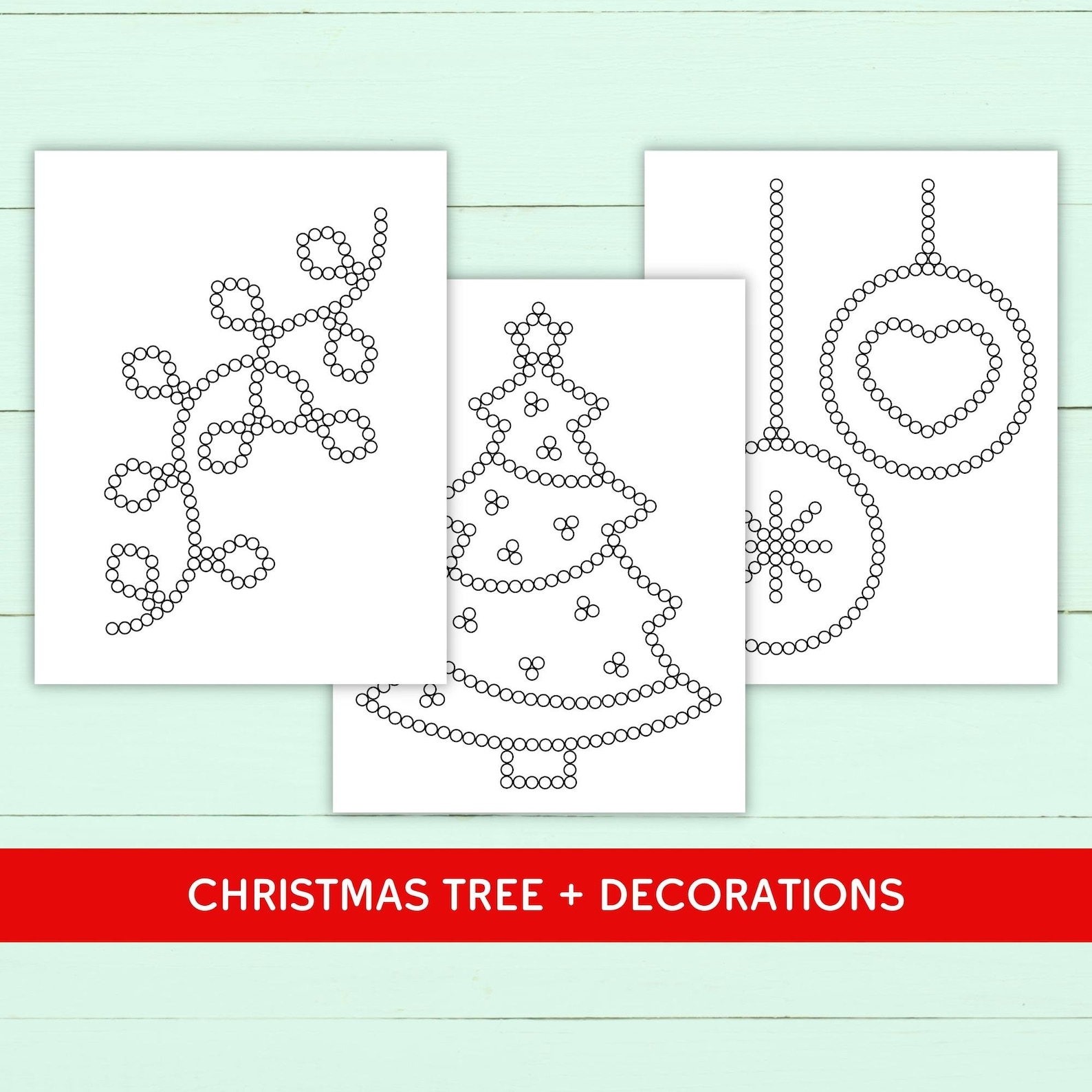 Christmas Q-tip Tracing Sheets - Printable Preschool Worksheets for ...