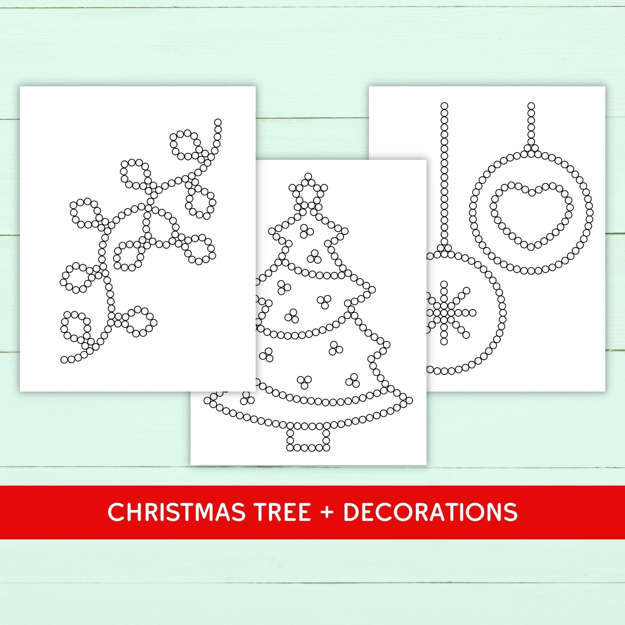 Christmas Q-tip Tracing Sheets Printable Preschool Worksheets for Fine ...