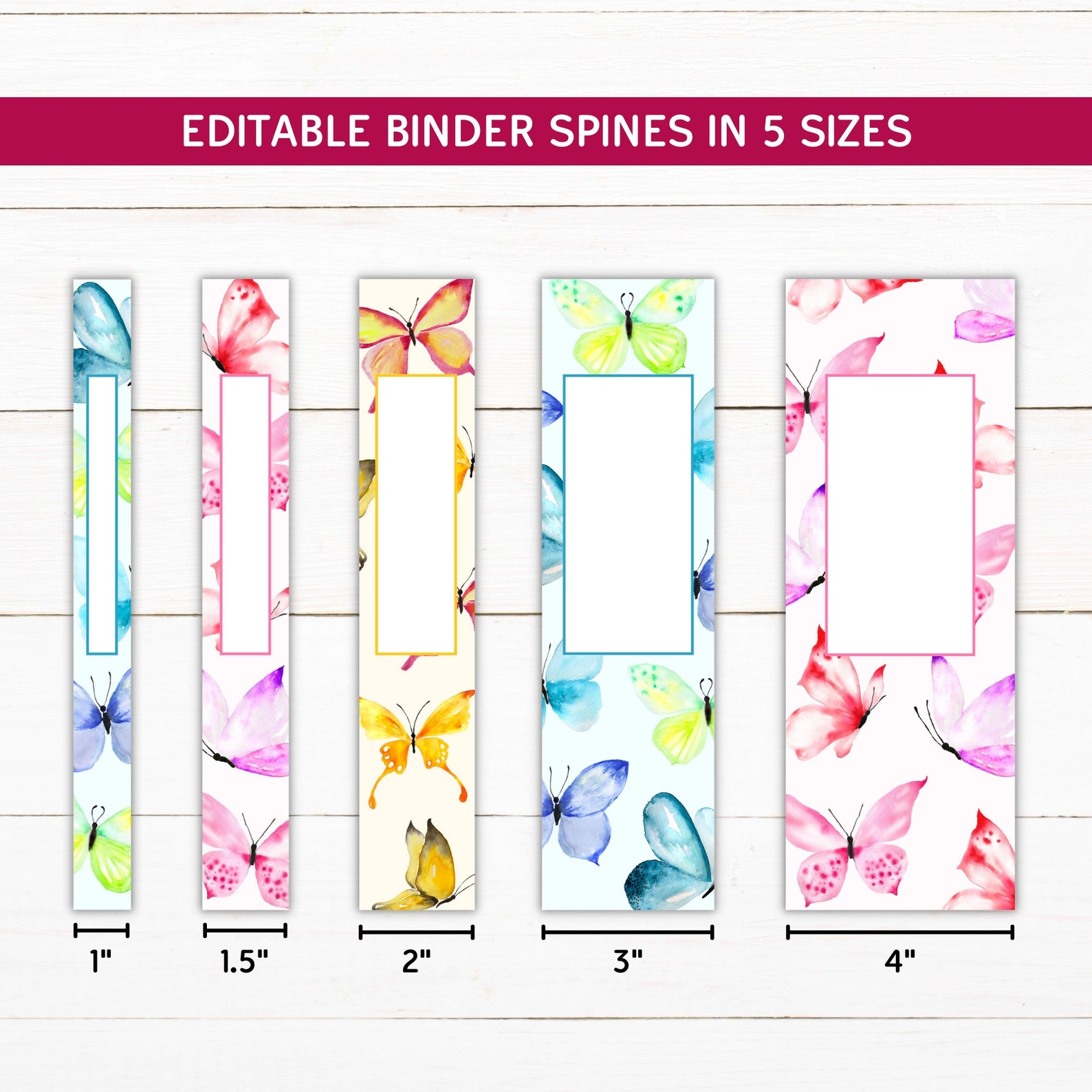 Printable Butterfly Binder Covers - Editable Instant Download - Blank ...