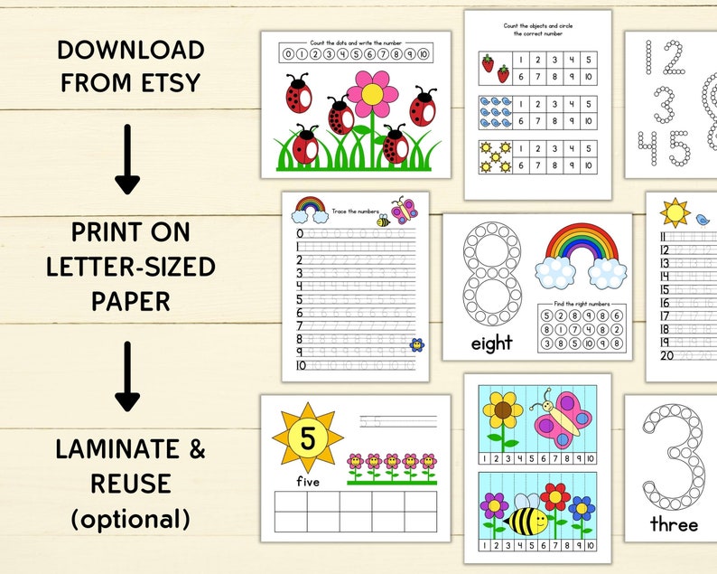 Spring Counting Activity Bundle for Toddlers & Preschoolers - Etsy