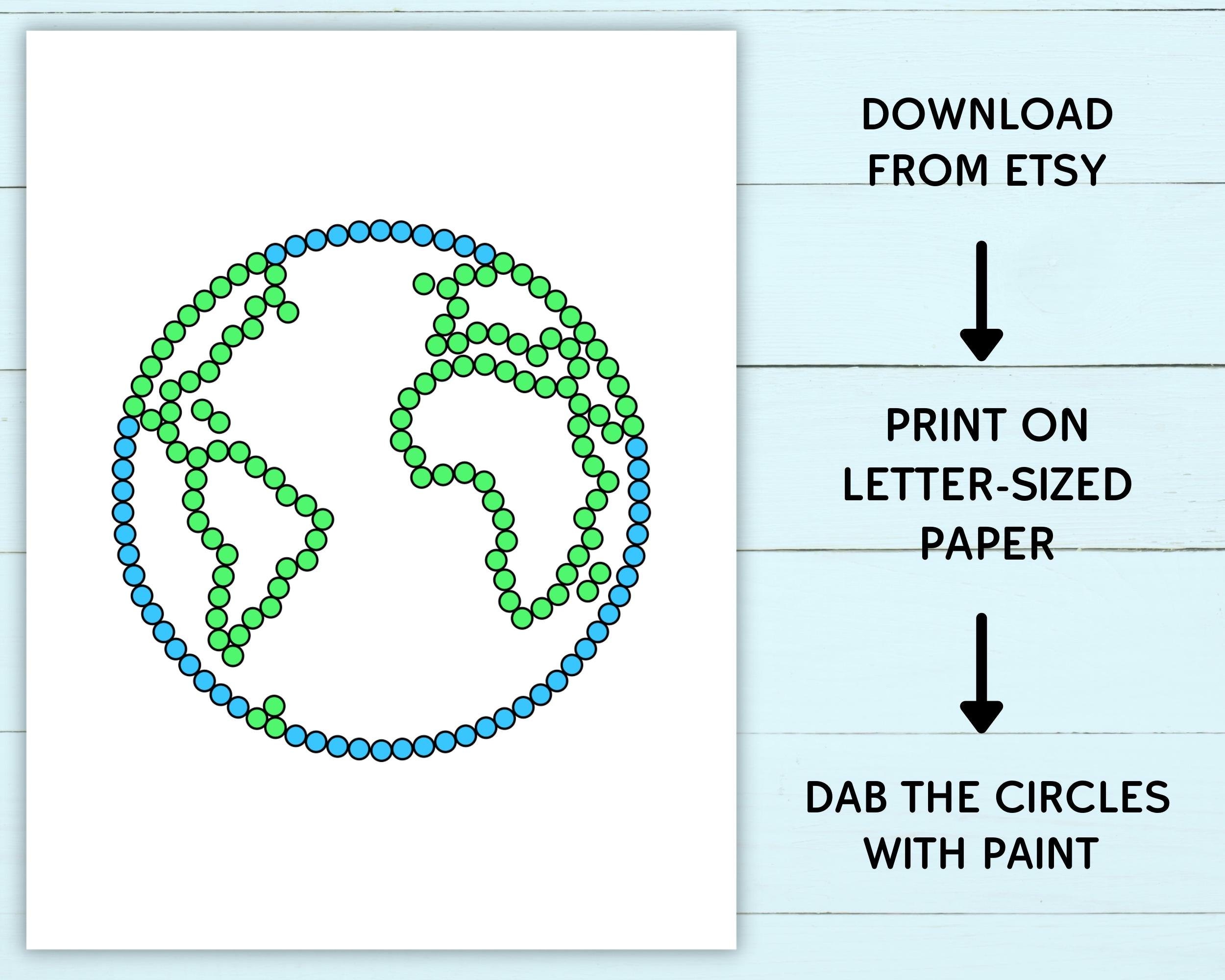 Earth Day Q-tip Tracing Sheets Printable Preschool - Etsy