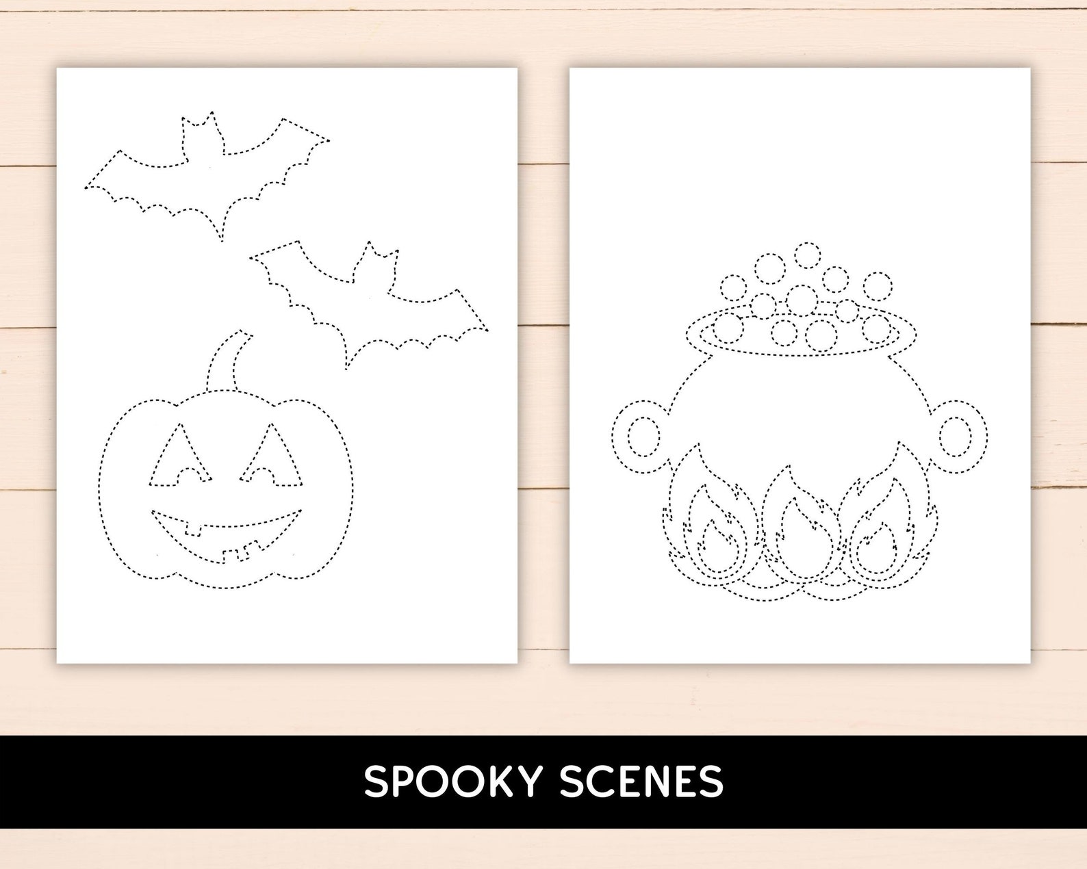 Printable Halloween Trace & Color Sheets Tracing Worksheets - Etsy Canada