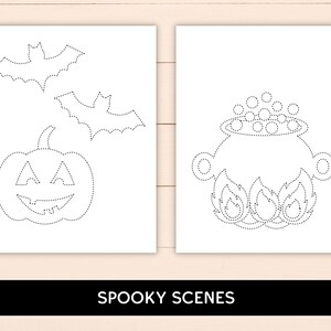 Printable Halloween Trace & Color Sheets Tracing Worksheets - Etsy Canada