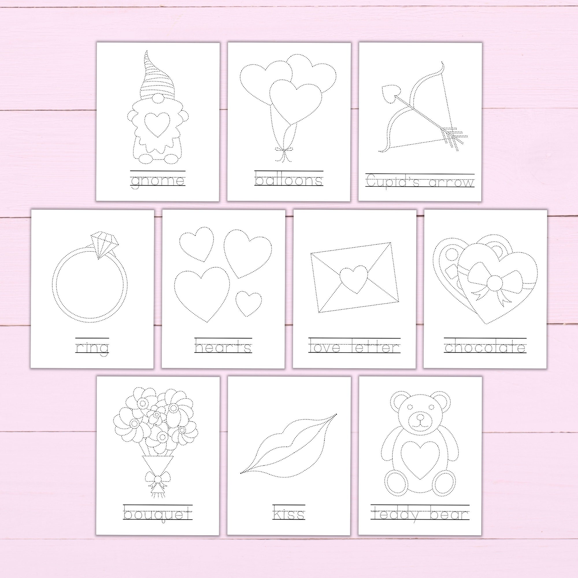 Printable Valentine's Day Tracing Sheets - Tracing Worksheets for ...