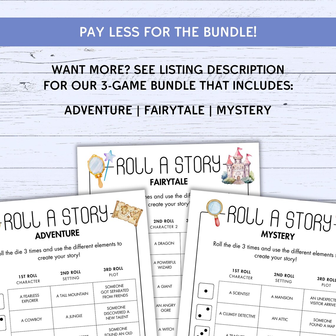 Roll a Mystery Story - Creative Writing Prompt Activity - Printable ...
