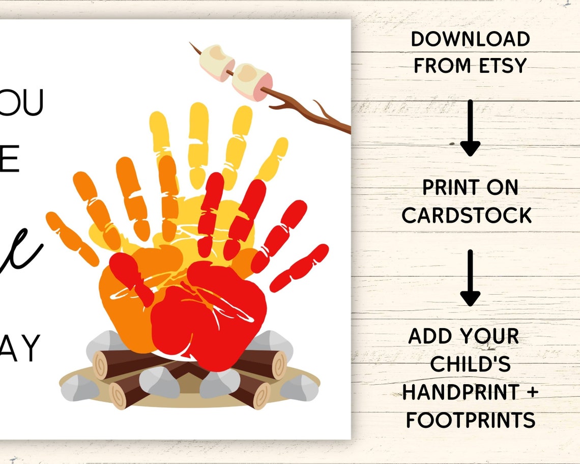 Campfire Handprint Art Template Summer / Fall Handprint - Etsy