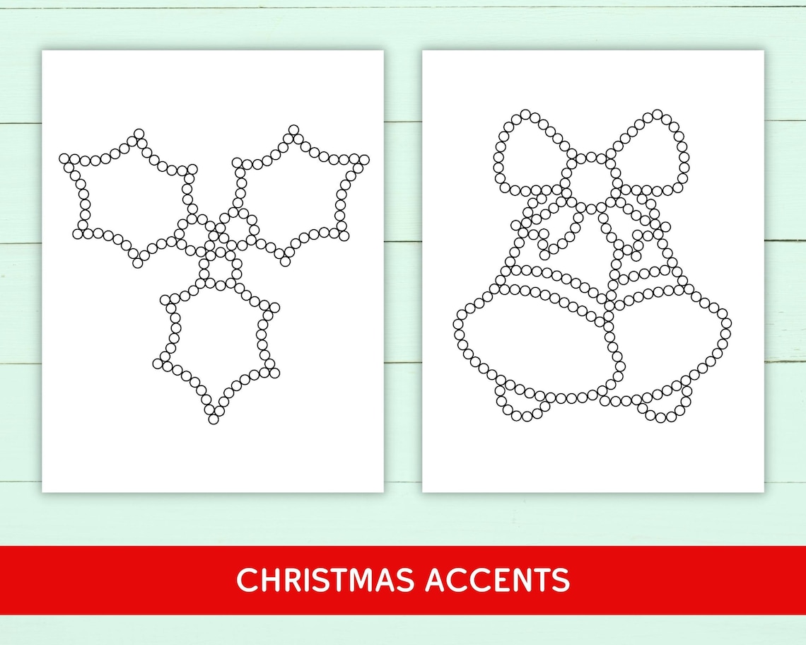 Christmas Q-tip Tracing Sheets Printable Preschool - Etsy