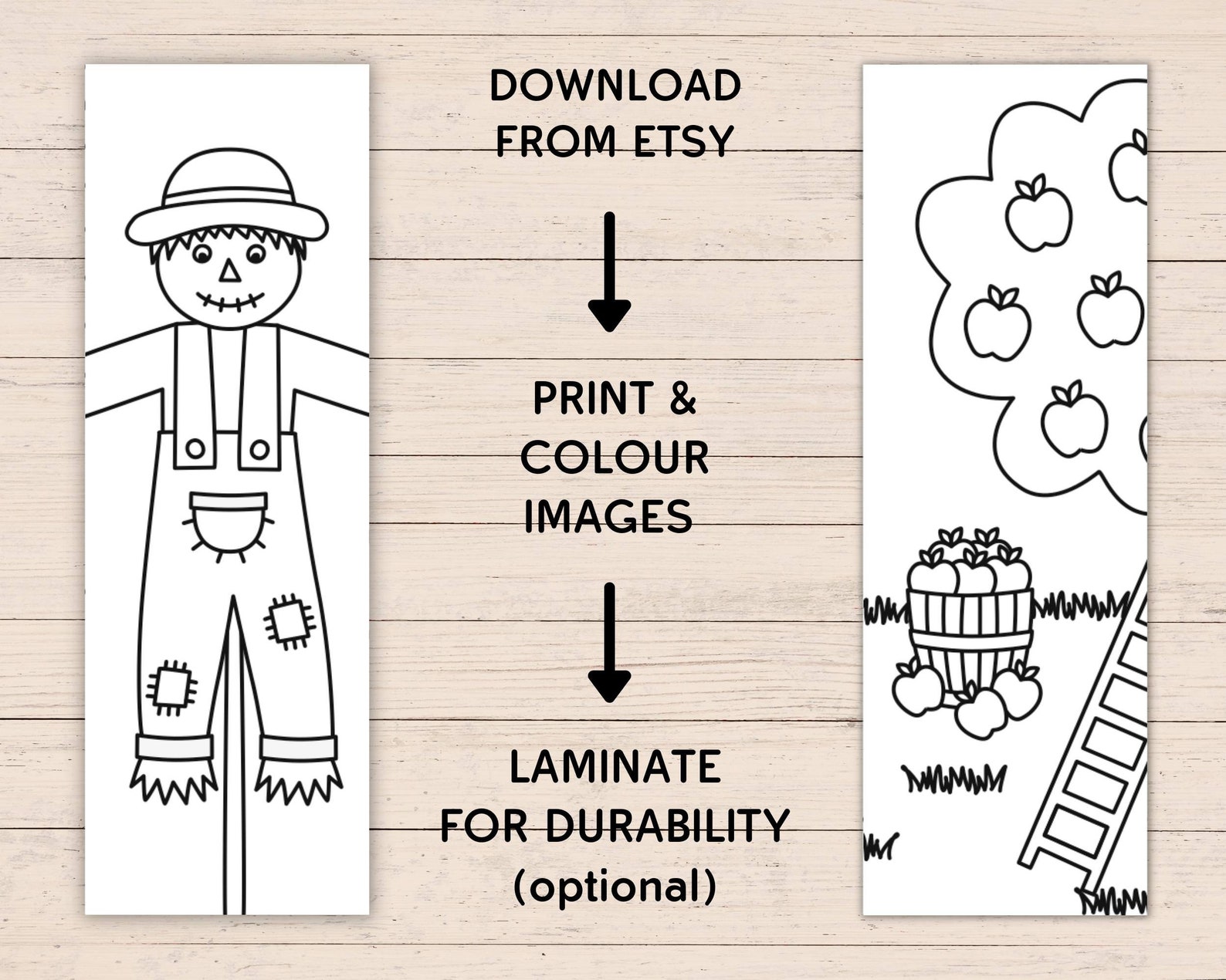 Printable Fall Coloring Bookmarks Set of 6 PDF Instant - Etsy Canada