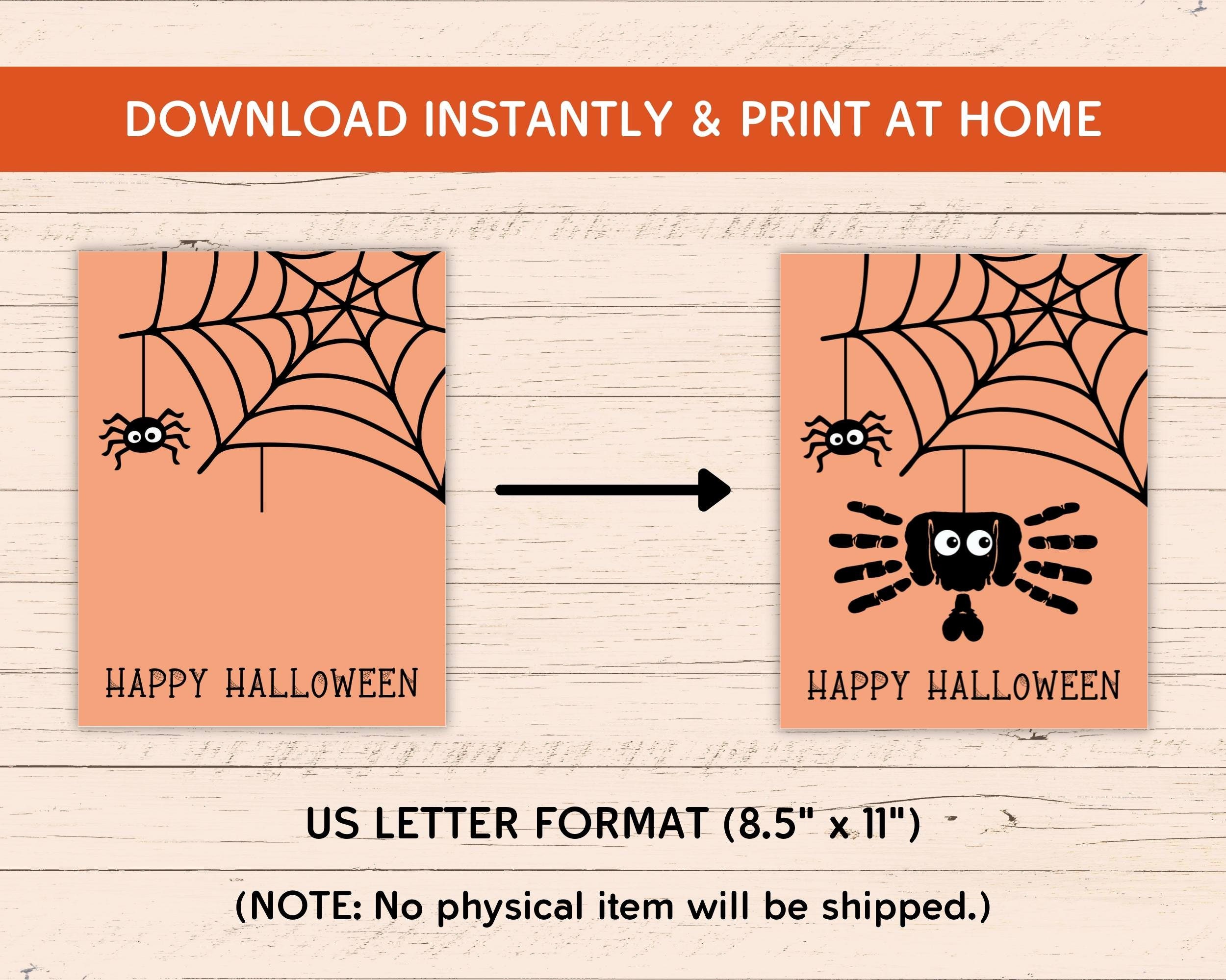 Halloween Spider Handprint Craft Template Handprint Art Kit - Etsy Canada
