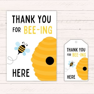 Printable Greeting Card Gift Tag Combo Thank You for Beeing Here ...
