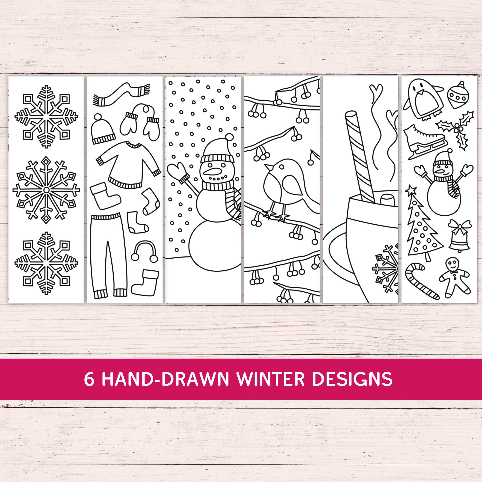 Bundle of 24 Coloring Bookmarks Spring Summer Fall Winter PDF Instant ...