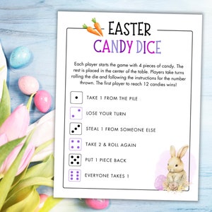 Printable Easter Candy Dice Game - Easter Party Game - Easter Activity ...