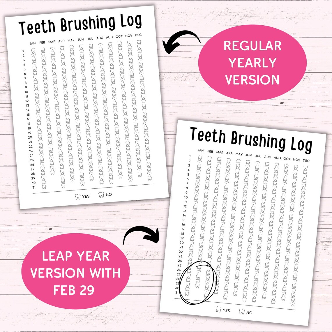 Teeth Brushing Tracker Bundle - Printable Teeth Brushing Log - Kids ...