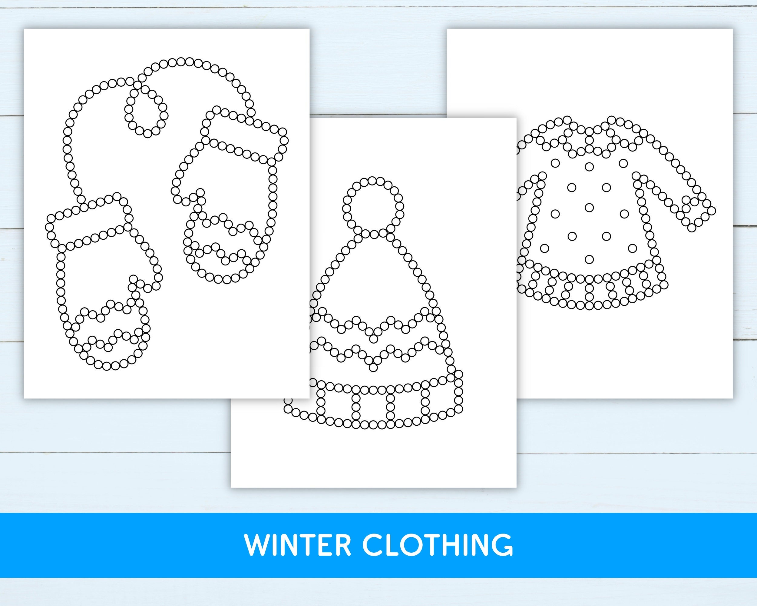 Winter Q-tip Tracing Sheets Printable Preschool Worksheets - Etsy