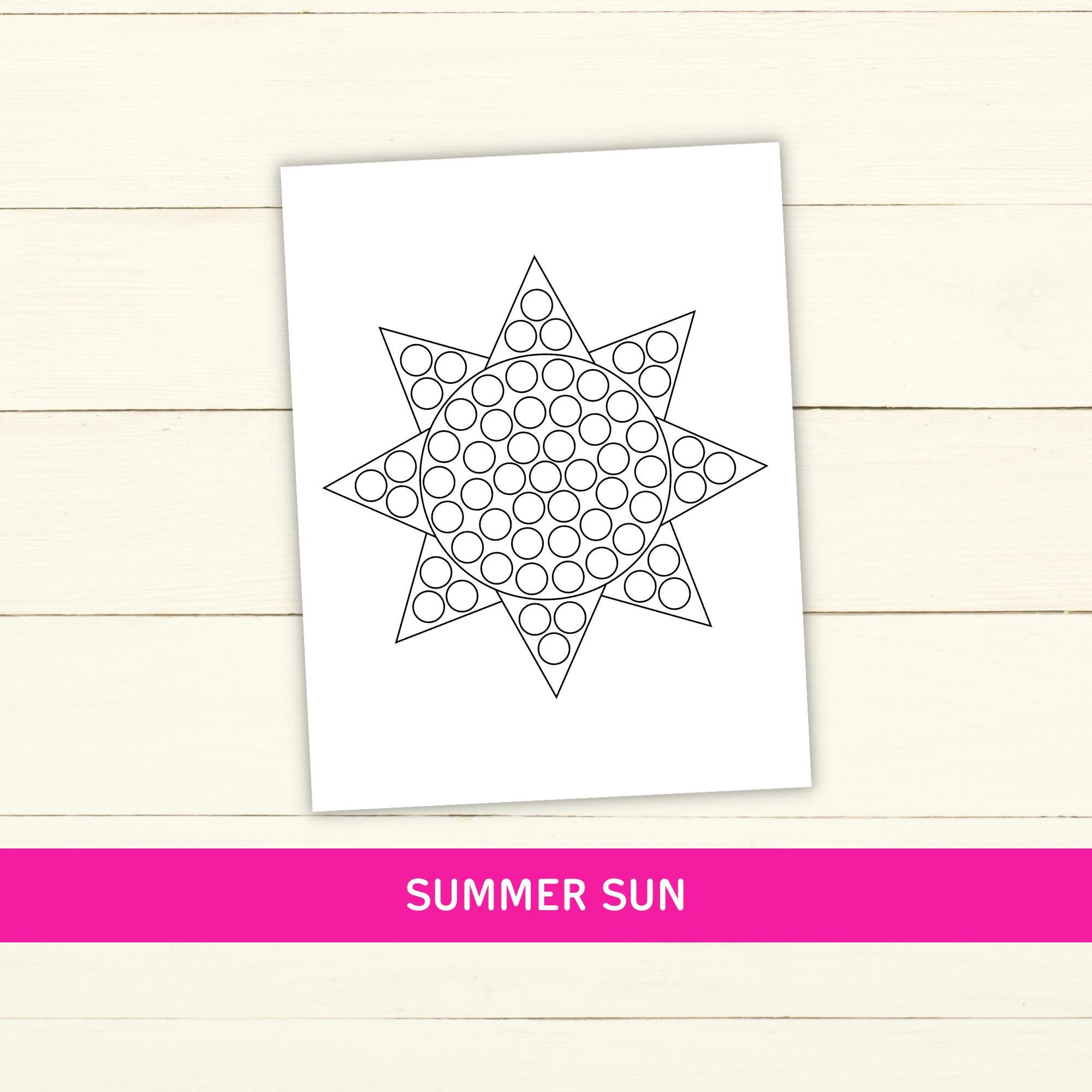 Summer Dot Marker Coloring Pages - Dot Marker Worksheets - Preschool ...