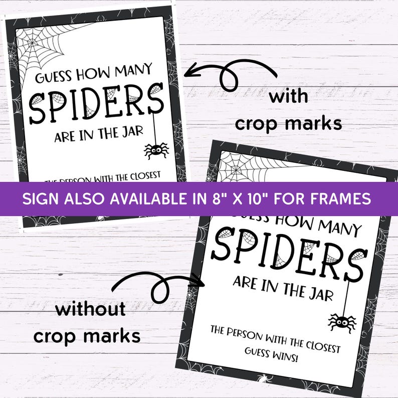 Spider Guessing Game - Printable Halloween Party Game - Classroom Game ...