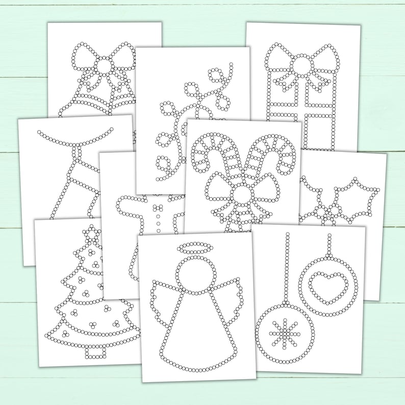 Christmas Q-tip Tracing Sheets - Printable Preschool Worksheets for ...