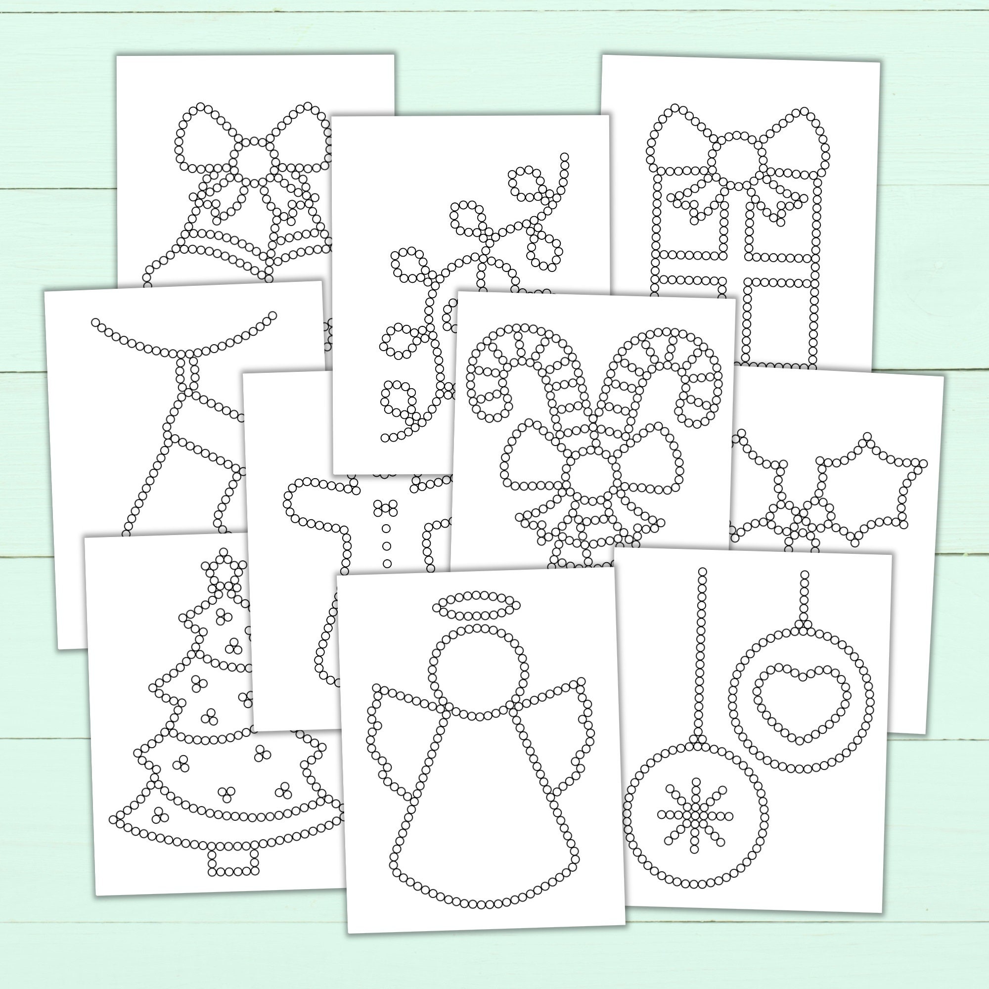 Christmas Q-tip Tracing Sheets - Printable Preschool Worksheets for ...