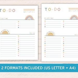 Printable Boho Daily Weekly Monthly Planner Page Bundle - Etsy