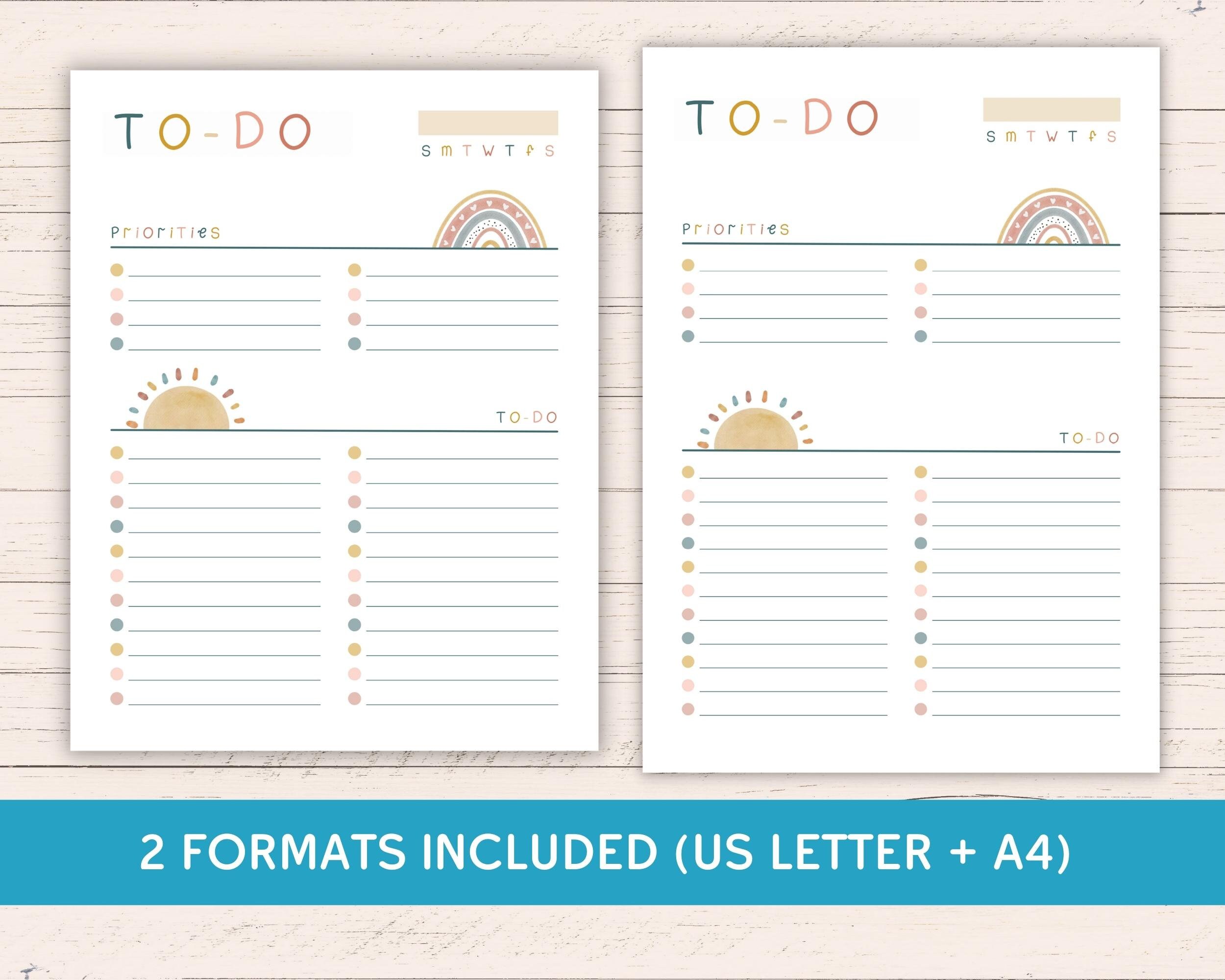 Printable Boho Daily Weekly Monthly Planner Page Bundle - Etsy Canada