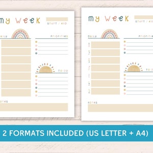 Printable Boho Daily Weekly Monthly Planner Page Bundle - Etsy