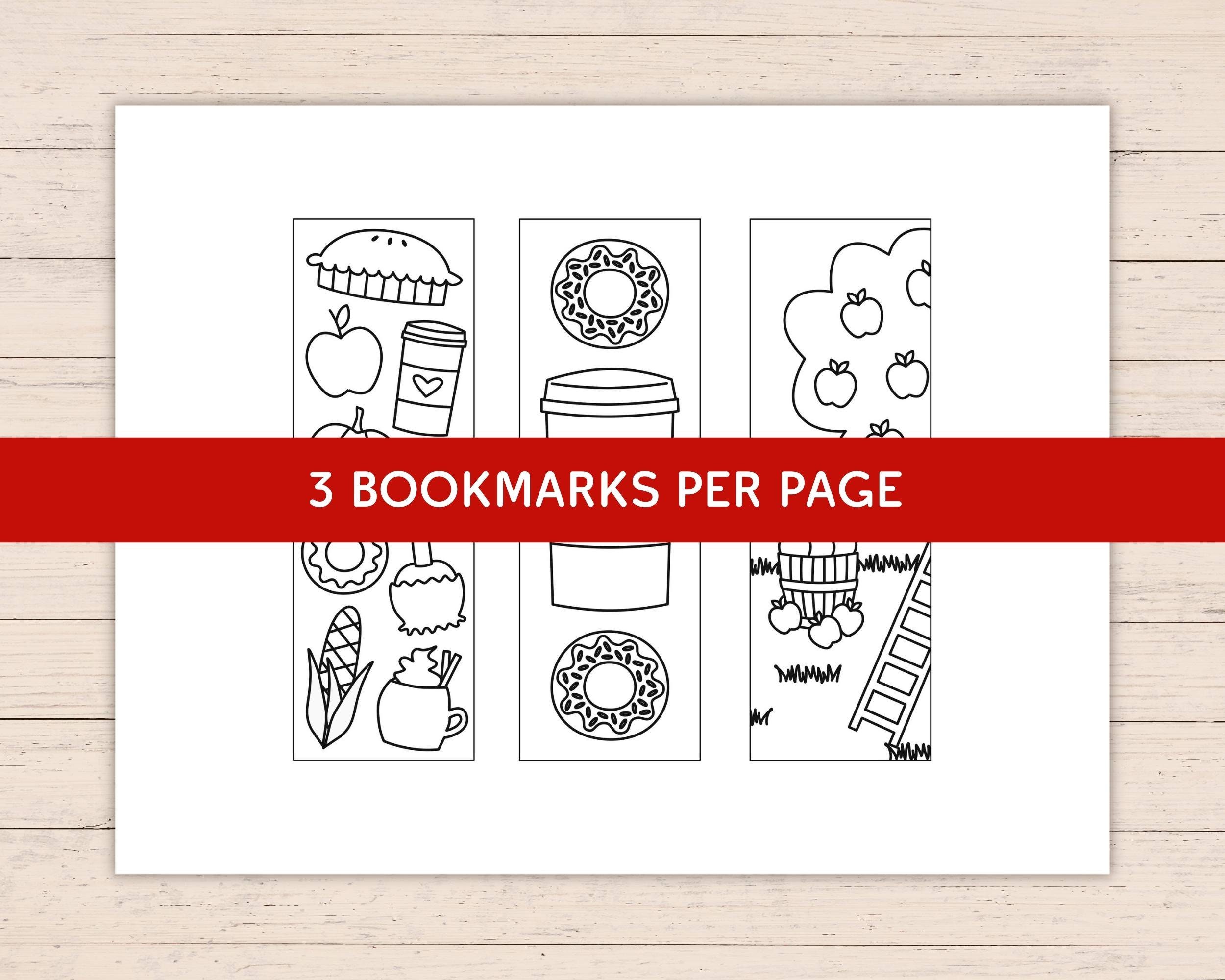 Printable Fall Coloring Bookmarks Set of 6 PDF Instant - Etsy Canada