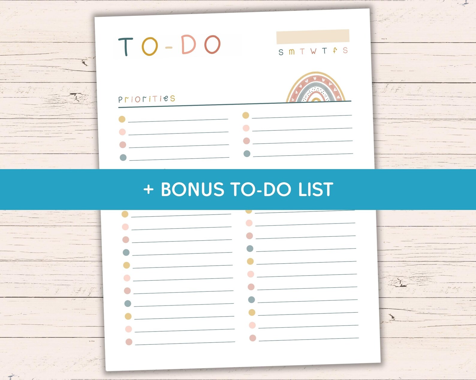 Printable Boho Daily Weekly Monthly Planner Page Bundle - Etsy