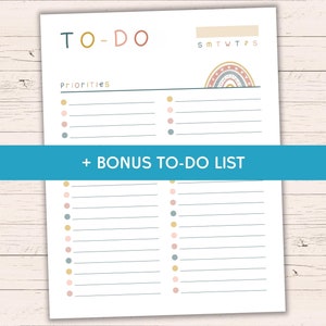 Printable Boho Daily Weekly Monthly Planner Page Bundle - Etsy