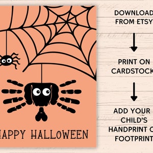 Halloween Spider Handprint Craft Template Handprint Art Kit - Etsy Canada