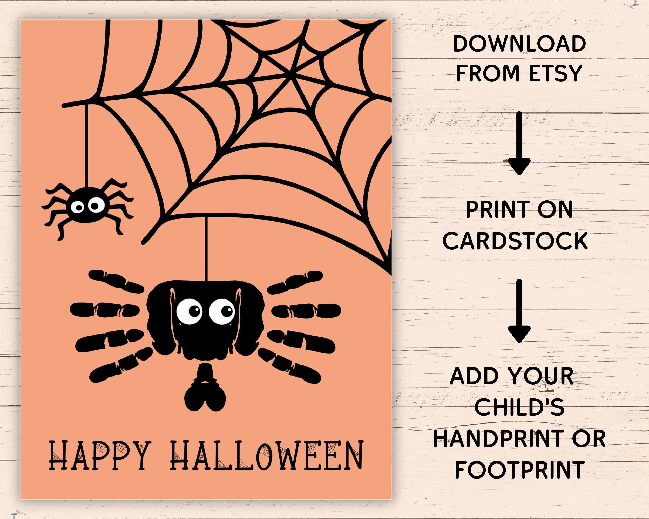 Halloween Spider Handprint Craft Template Handprint Art Kit - Etsy Canada