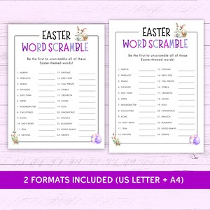 Easter Word Scramble - Printable Easter Activity - Easter Party Game ...