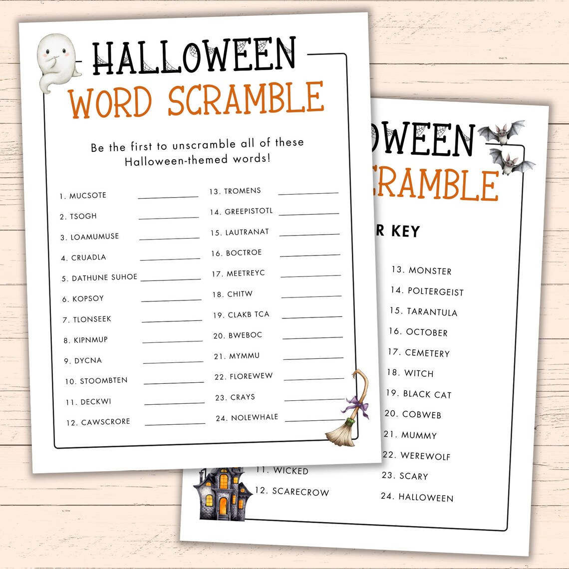 Halloween Word Scramble - Printable Halloween Activity - Halloween ...