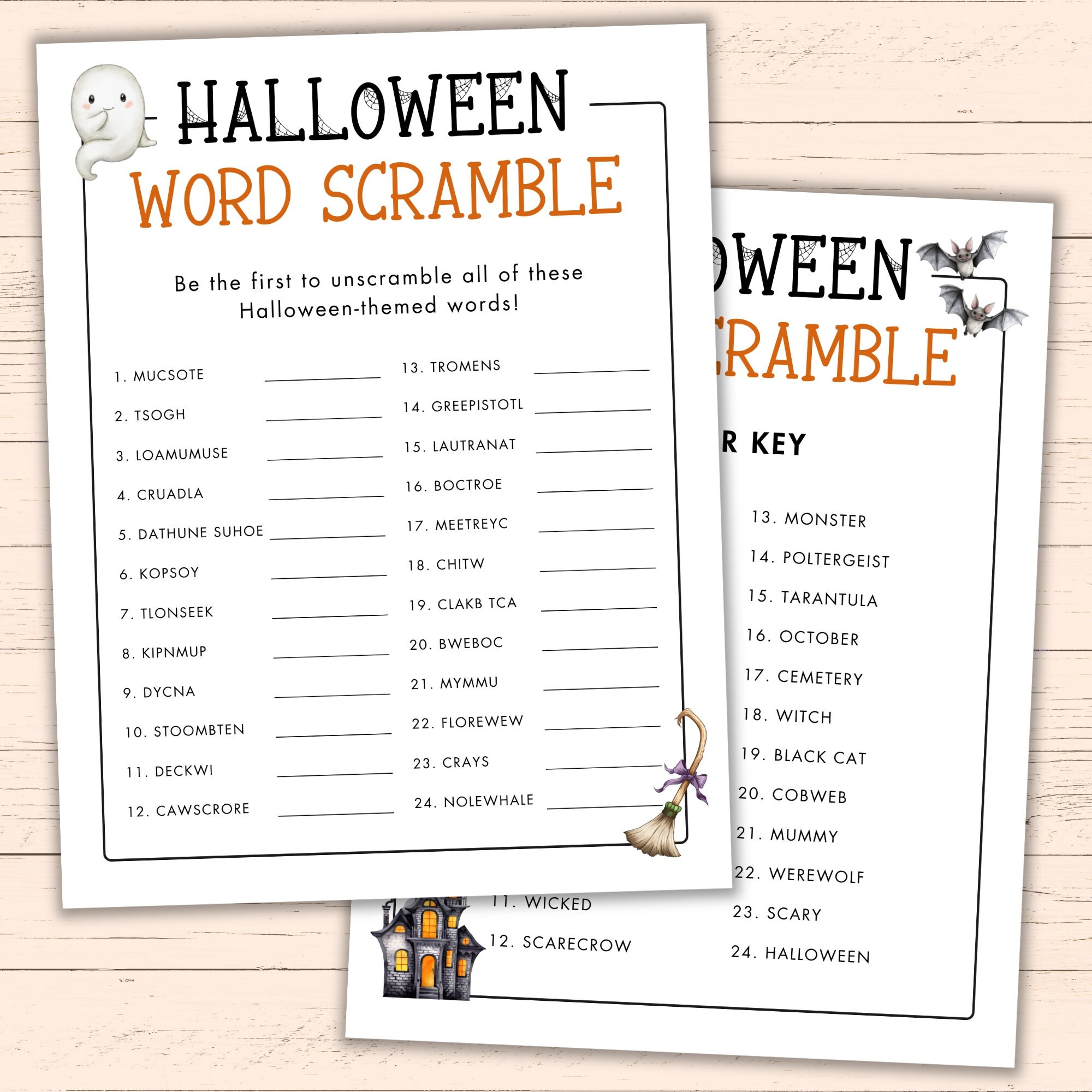 Halloween Word Scramble - Printable Halloween Activity - Halloween ...