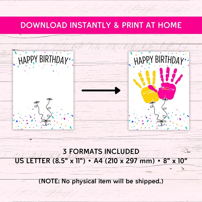 Handprint Balloon Birthday Art Happy Birthday Handprint Art DIY ...