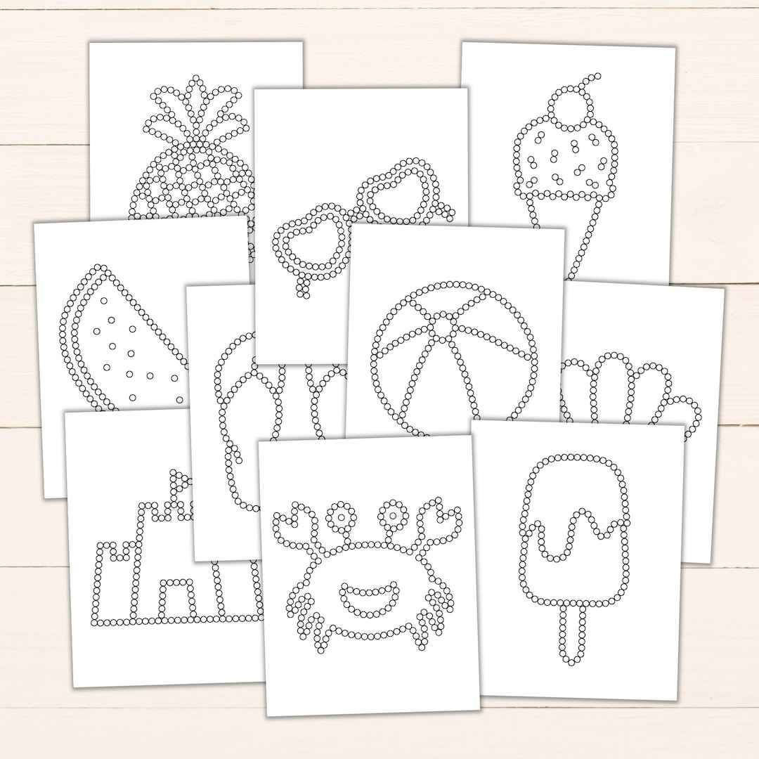 Summer Q-tip Tracing Sheets - Printable Preschool Worksheets for Fine ...