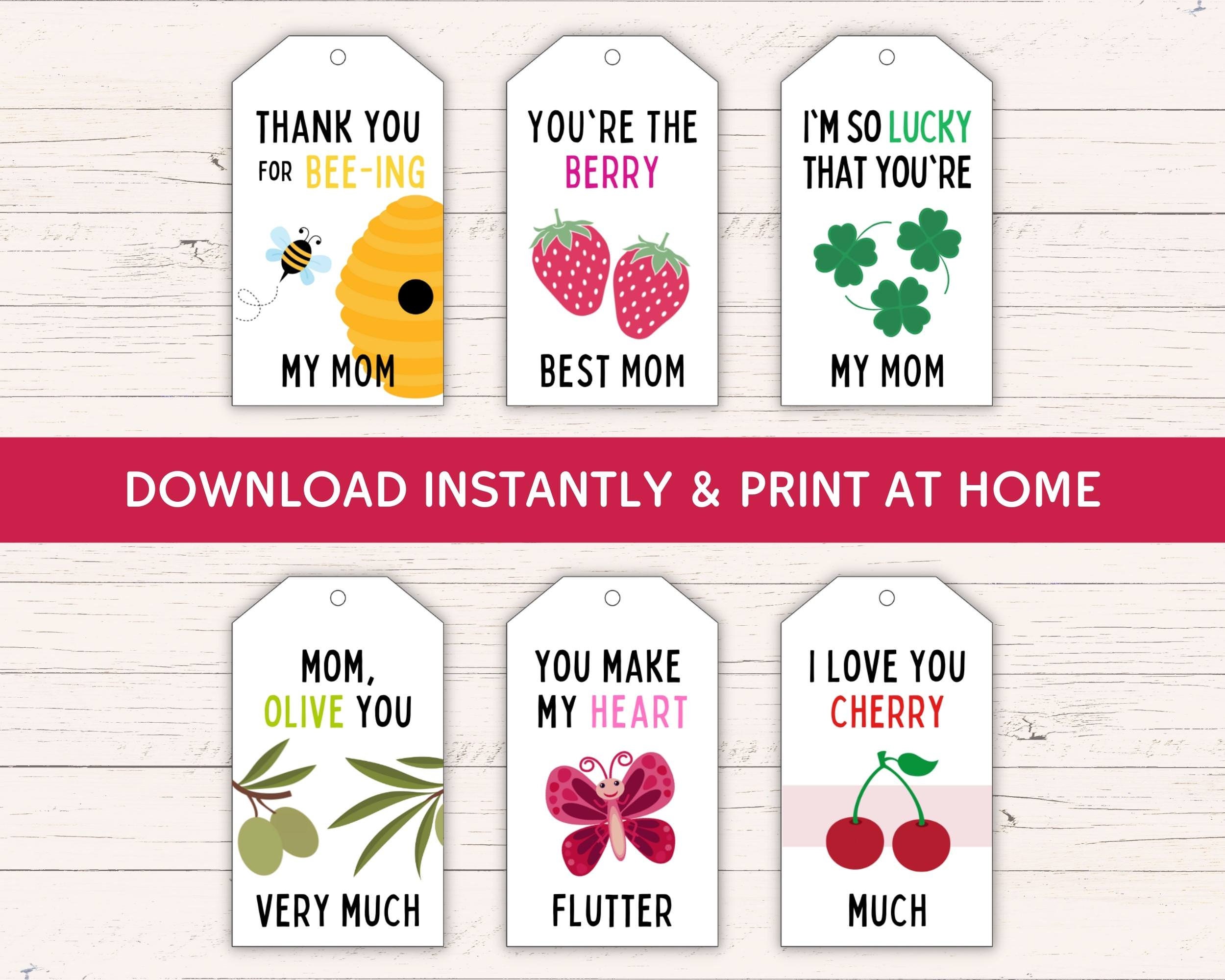 Cute Printable Mother's Day Gift Tag Bundle With Puns - Etsy Canada