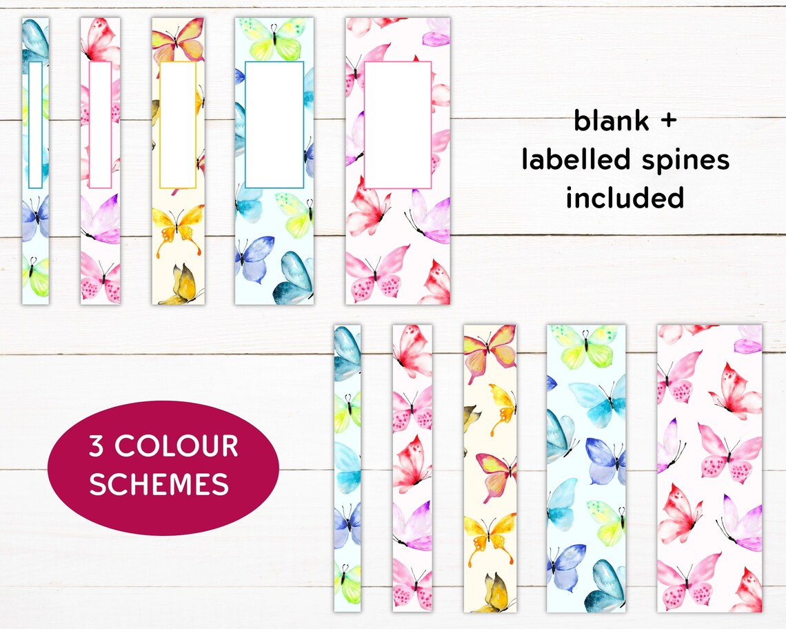 Printable Butterfly Binder Covers Editable Instant Download - Etsy