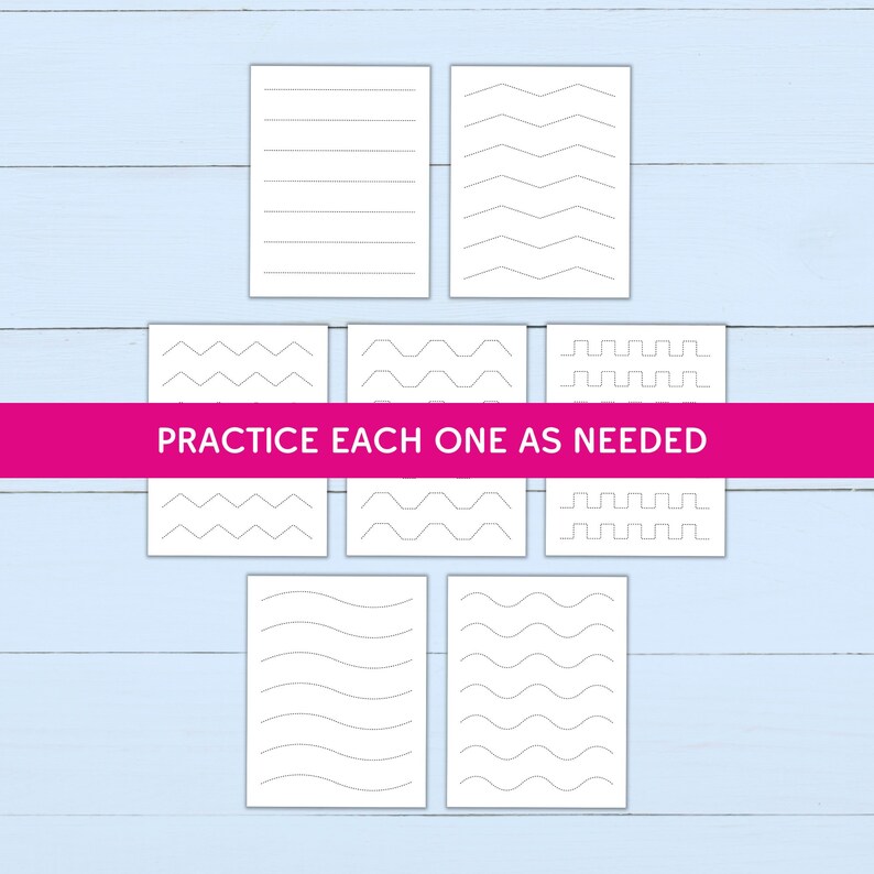 41-PAGE BUNDLE - Cutting Practice & Tracing Worksheets - Beginning ...