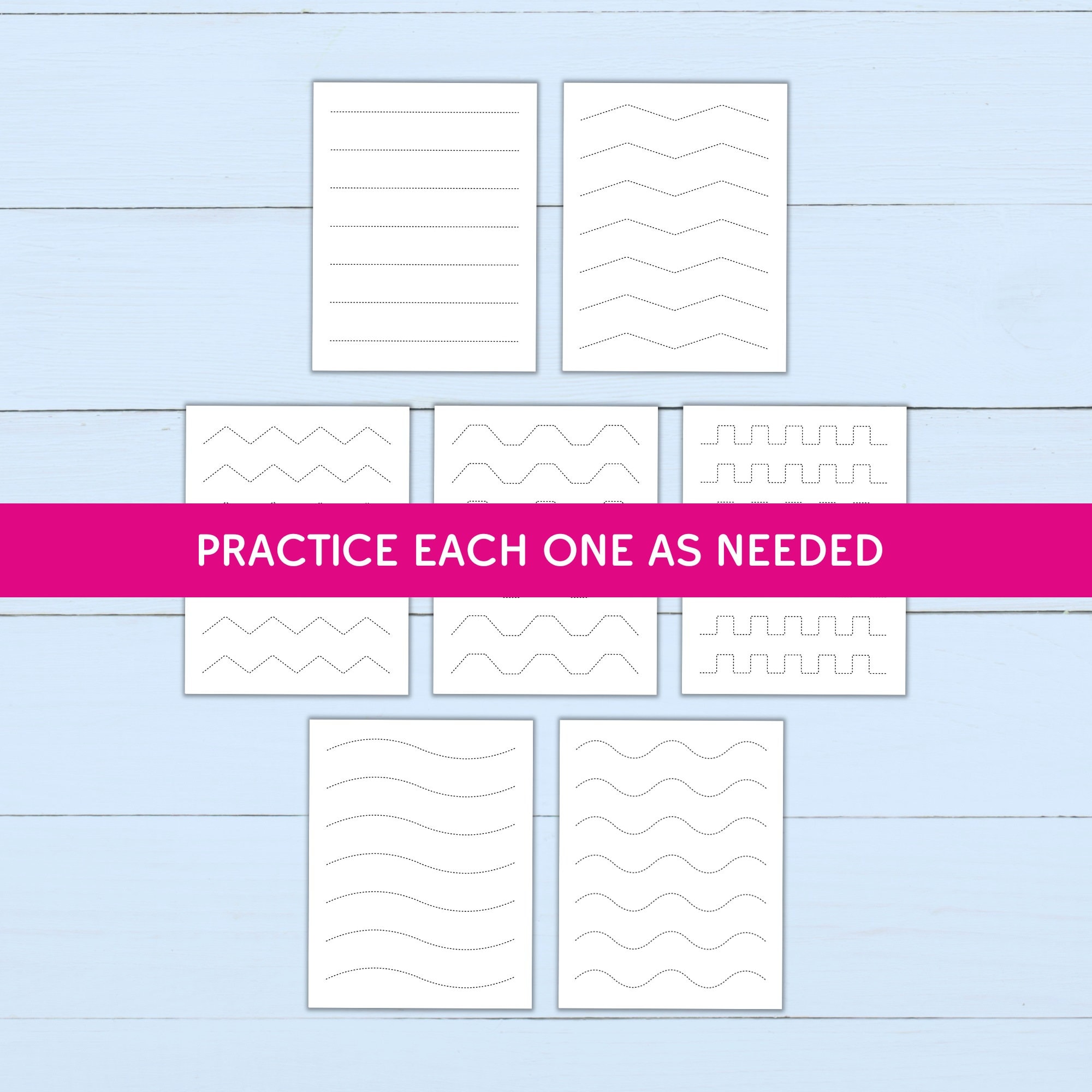 41-PAGE BUNDLE - Cutting Practice & Tracing Worksheets - Beginning ...