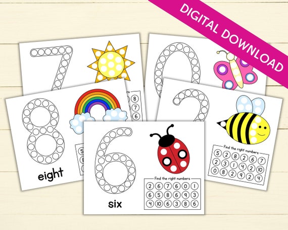 Printable Do a Dot Counting Activity Spring Number Activity | Etsy