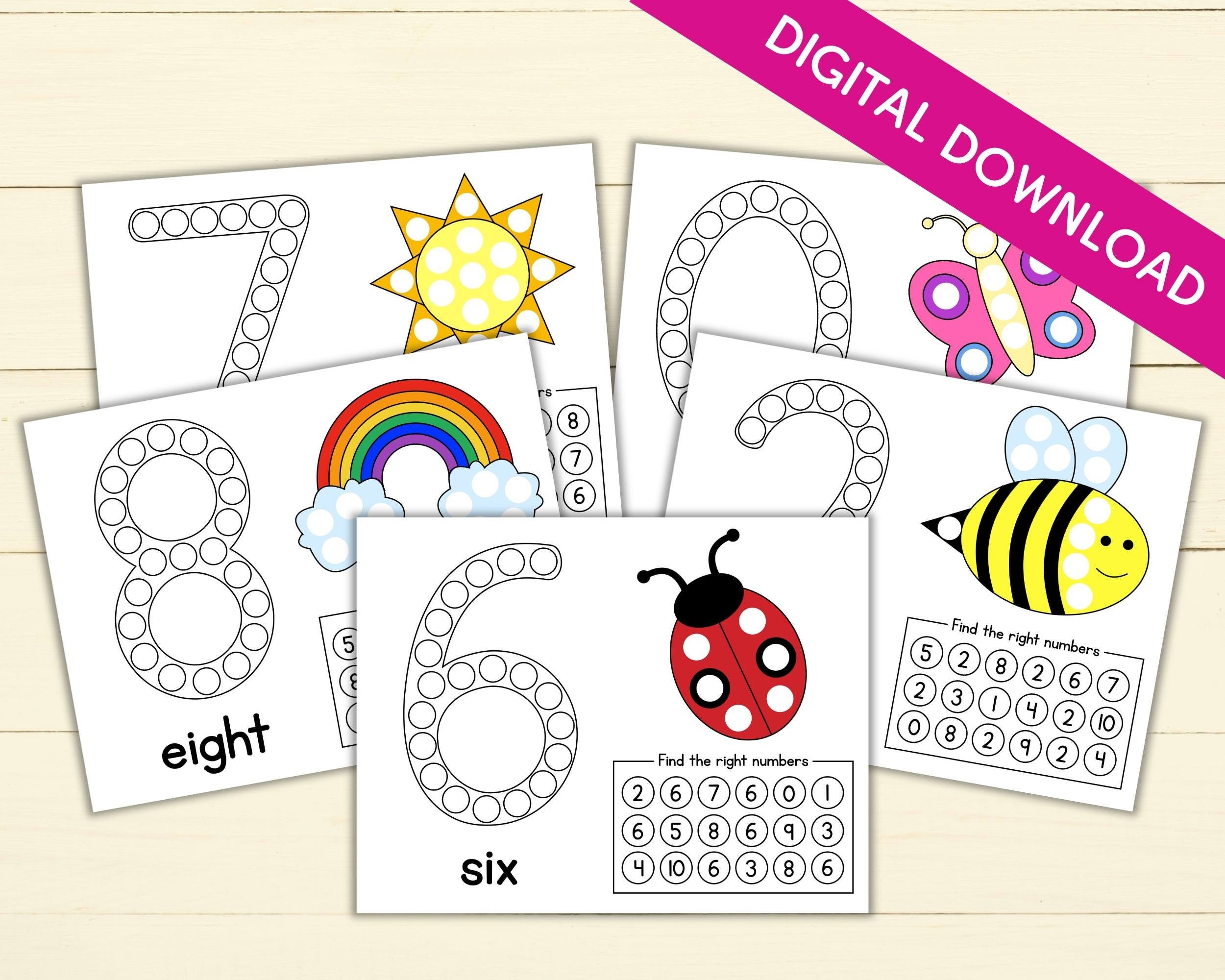 Printable Do a Dot Counting Activity Spring Number Activity | Etsy Canada